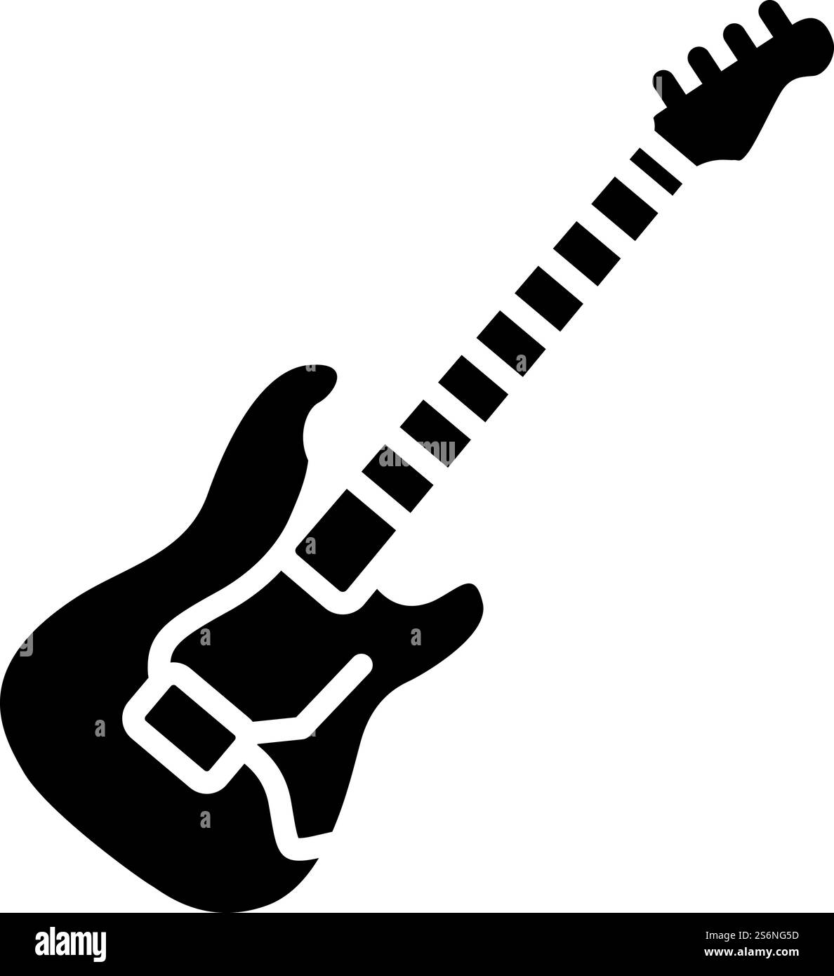 Electric Guitar Icon. Black Stencil Design. Vector Illustration Stock ...