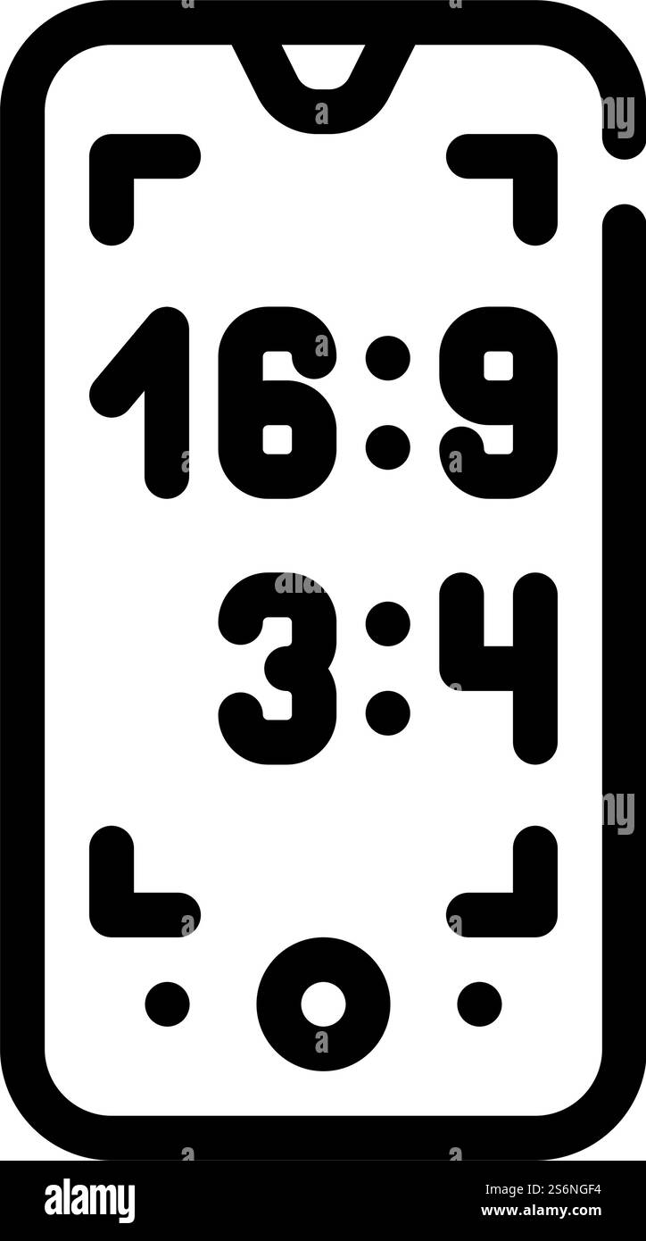 choosing an aspect ratio line icon vector. choosing an aspect ratio ...