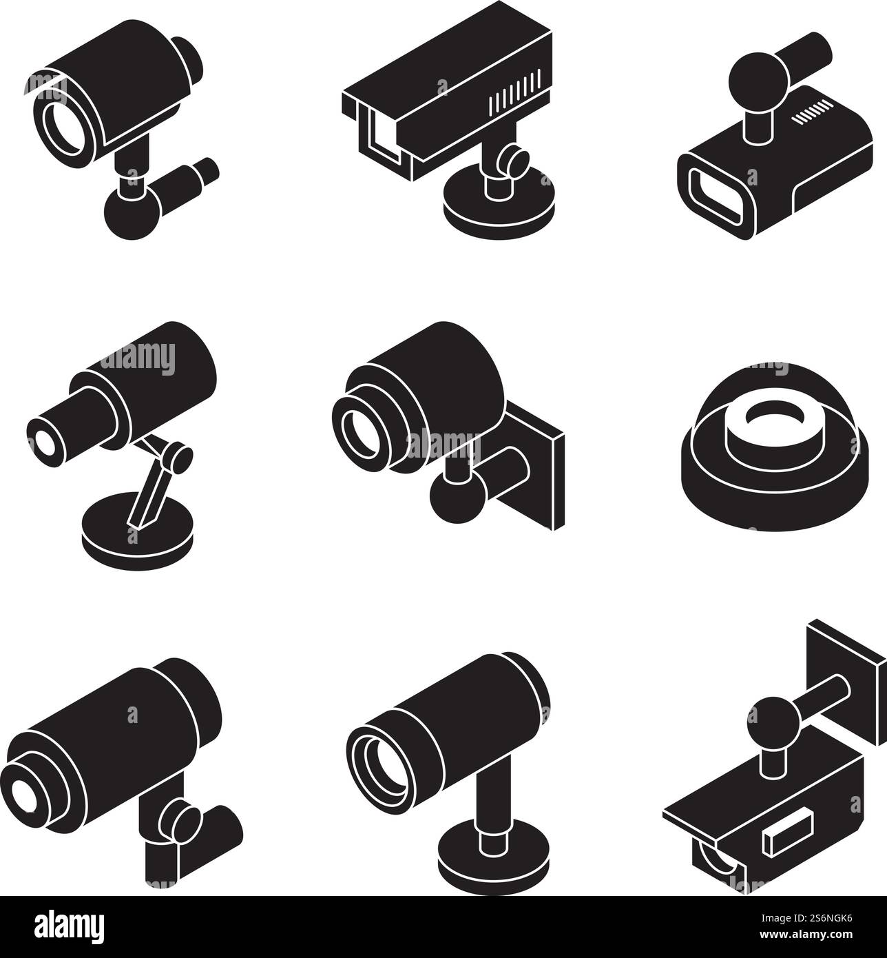 Cctv isometric. Security cameras collection business safe systems ...