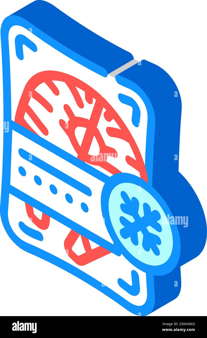 fish frozen seafood isometric icon vector. fish frozen seafood sign ...
