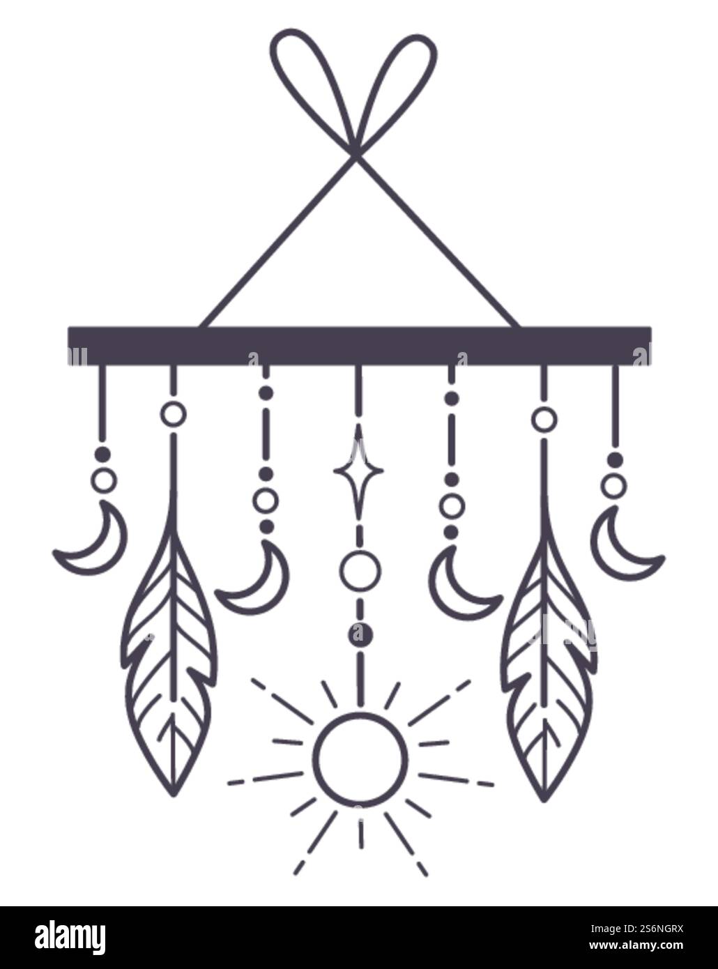 Magical and ethnic amulet or sign for catching dreams. Bohemian ...