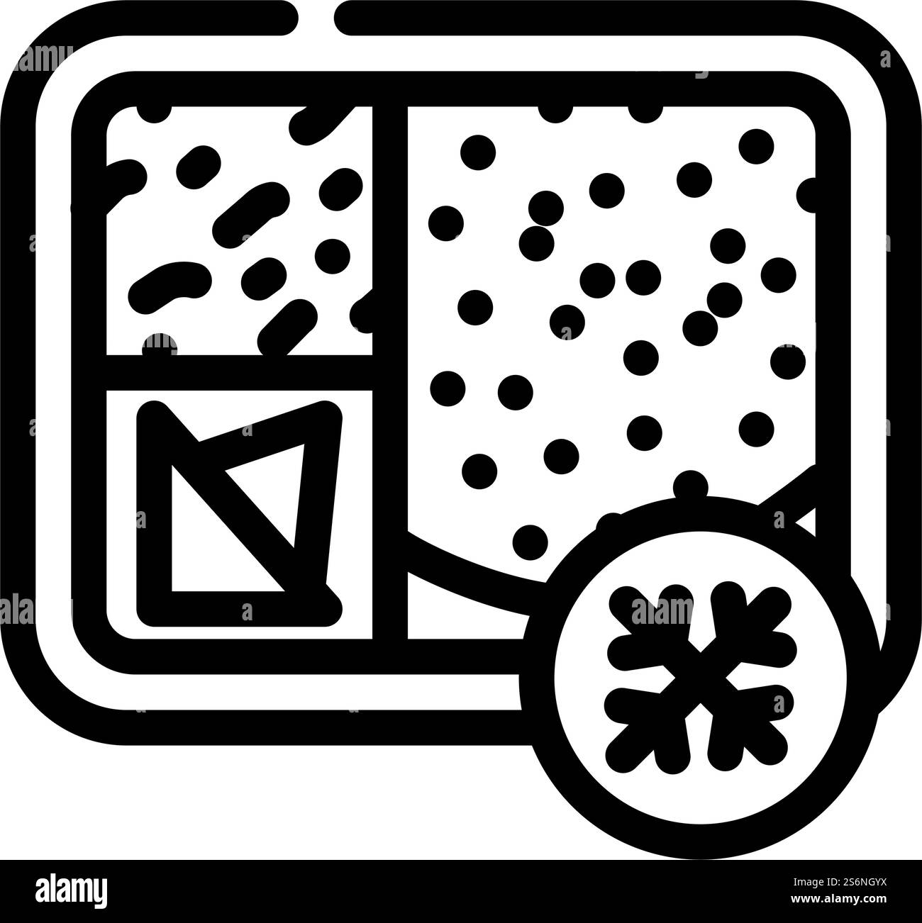 frozen lunch line icon vector. frozen lunch sign. isolated contour ...