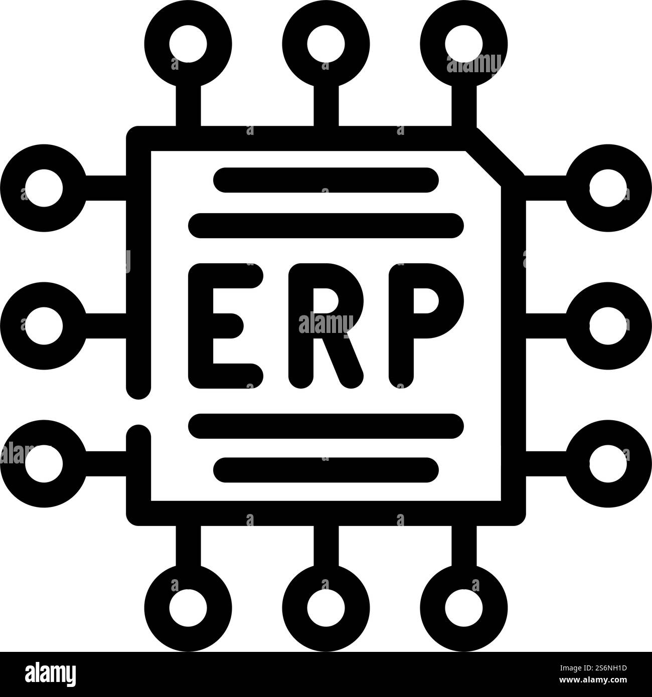 cpu enterprise resource planning line icon vector. cpu enterprise ...