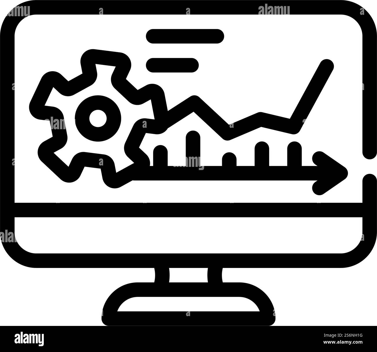 Software Erp Line Icon Vector Software Erp Sign Isolated Contour Symbol Black Illustration