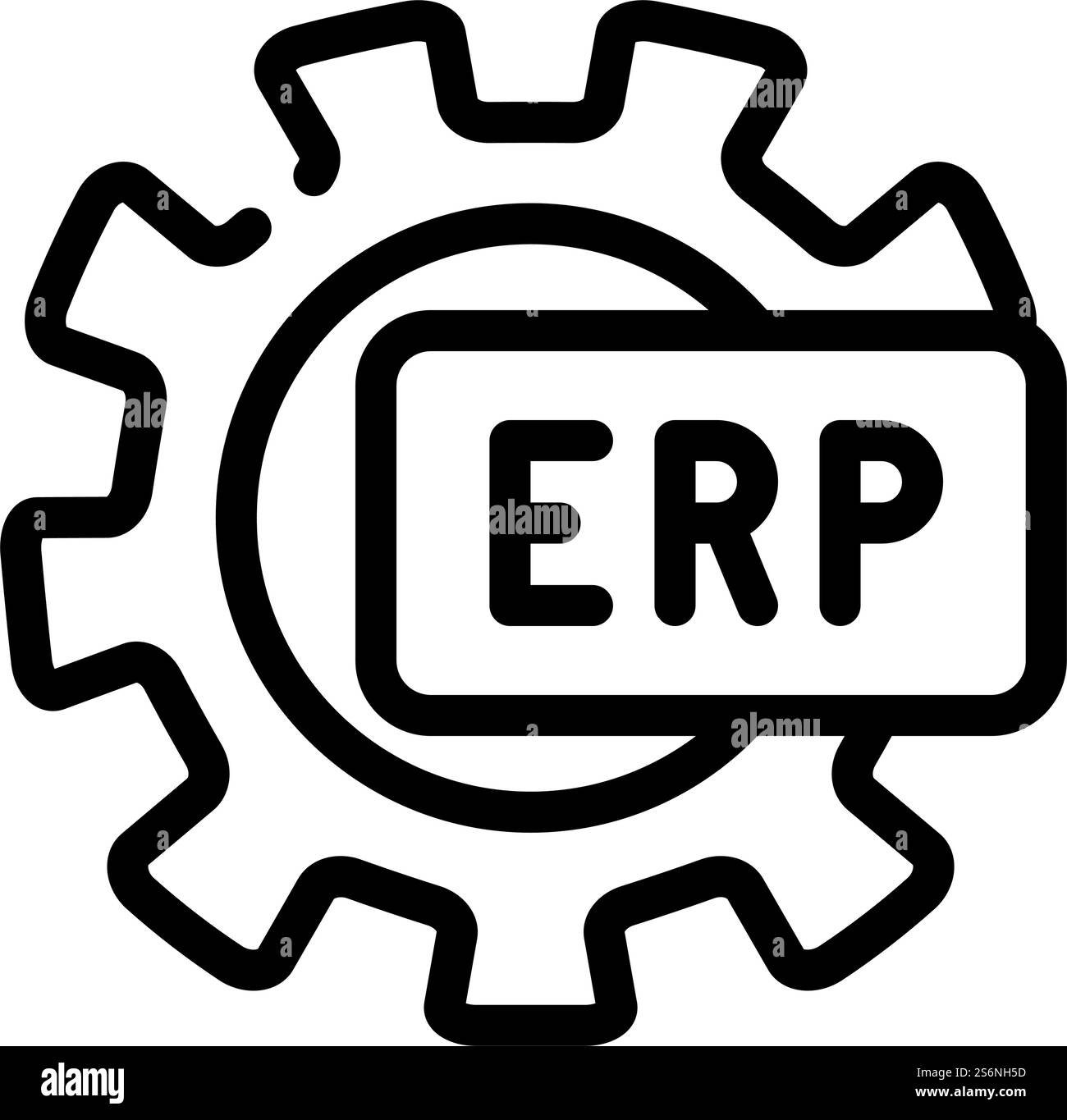 Erp Working Processing Line Icon Vector Erp Working Processing Sign Isolated Contour Symbol