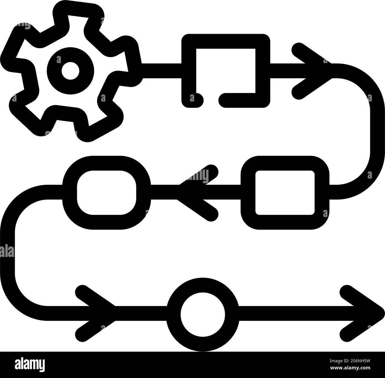 production stages at enterprise line icon vector. production stages at ...