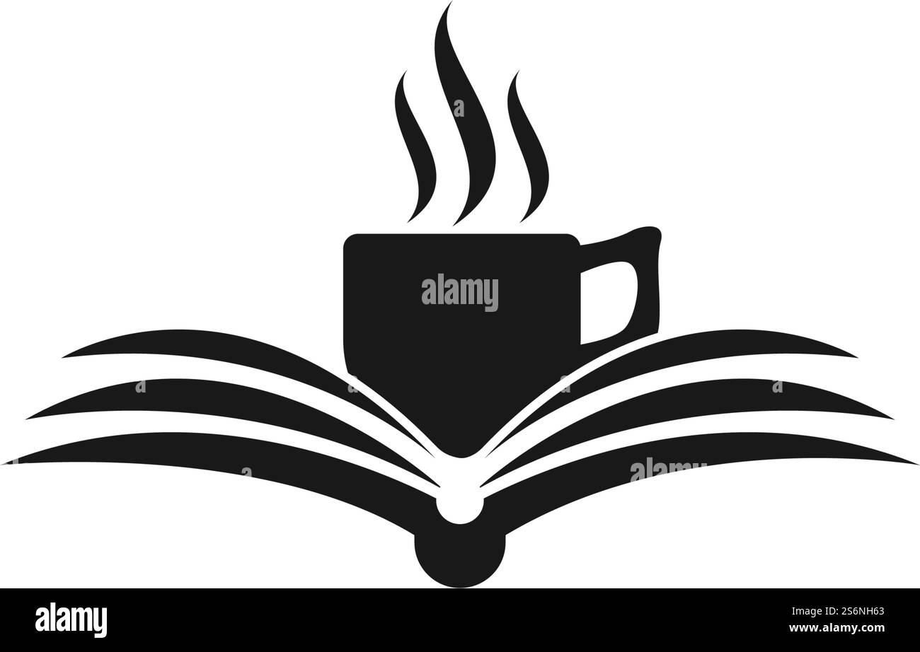 Coffee and book logo vector flat design Stock Vector Image & Art - Alamy