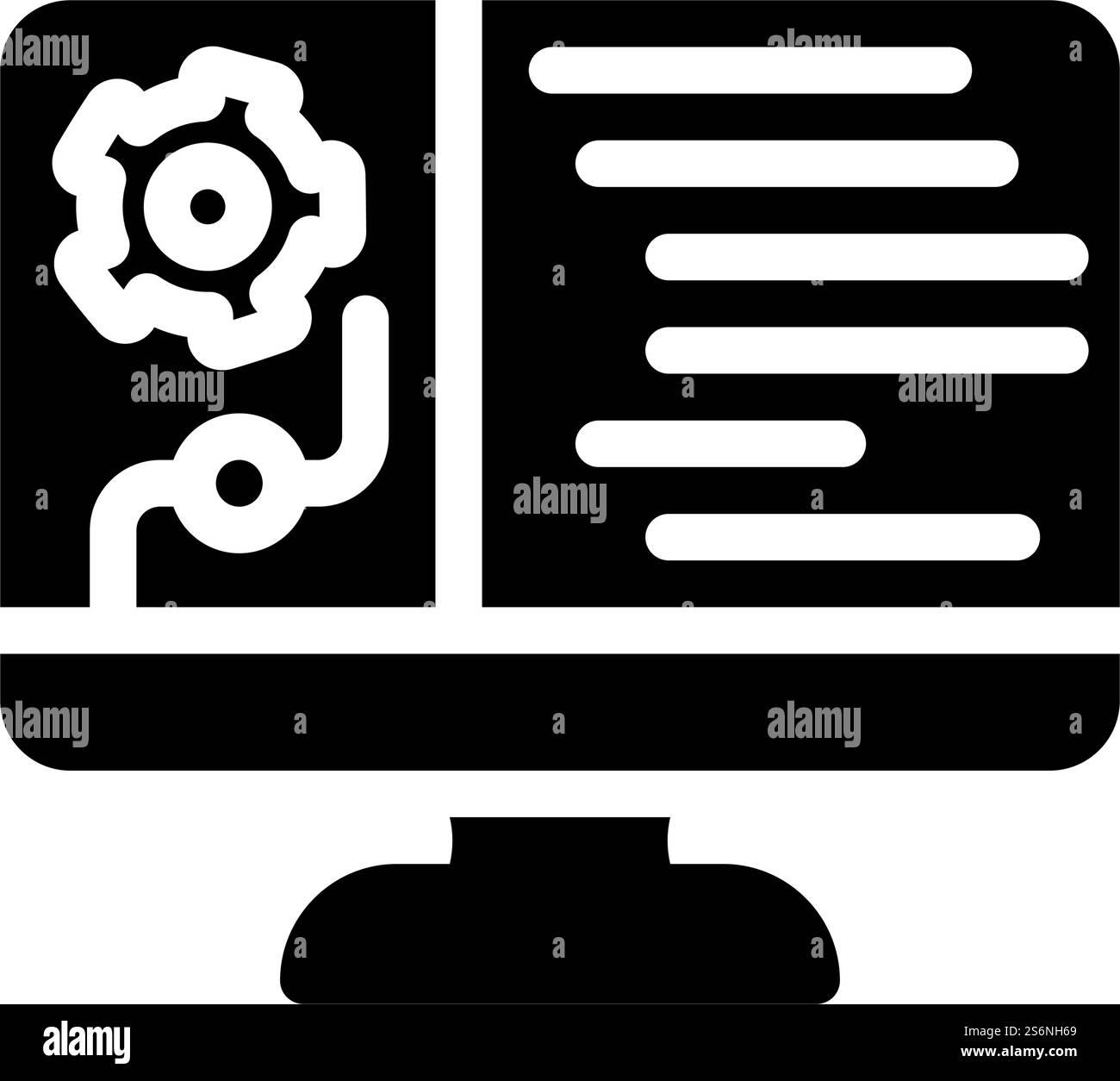 data processing glyph icon vector. data processing sign. isolated ...