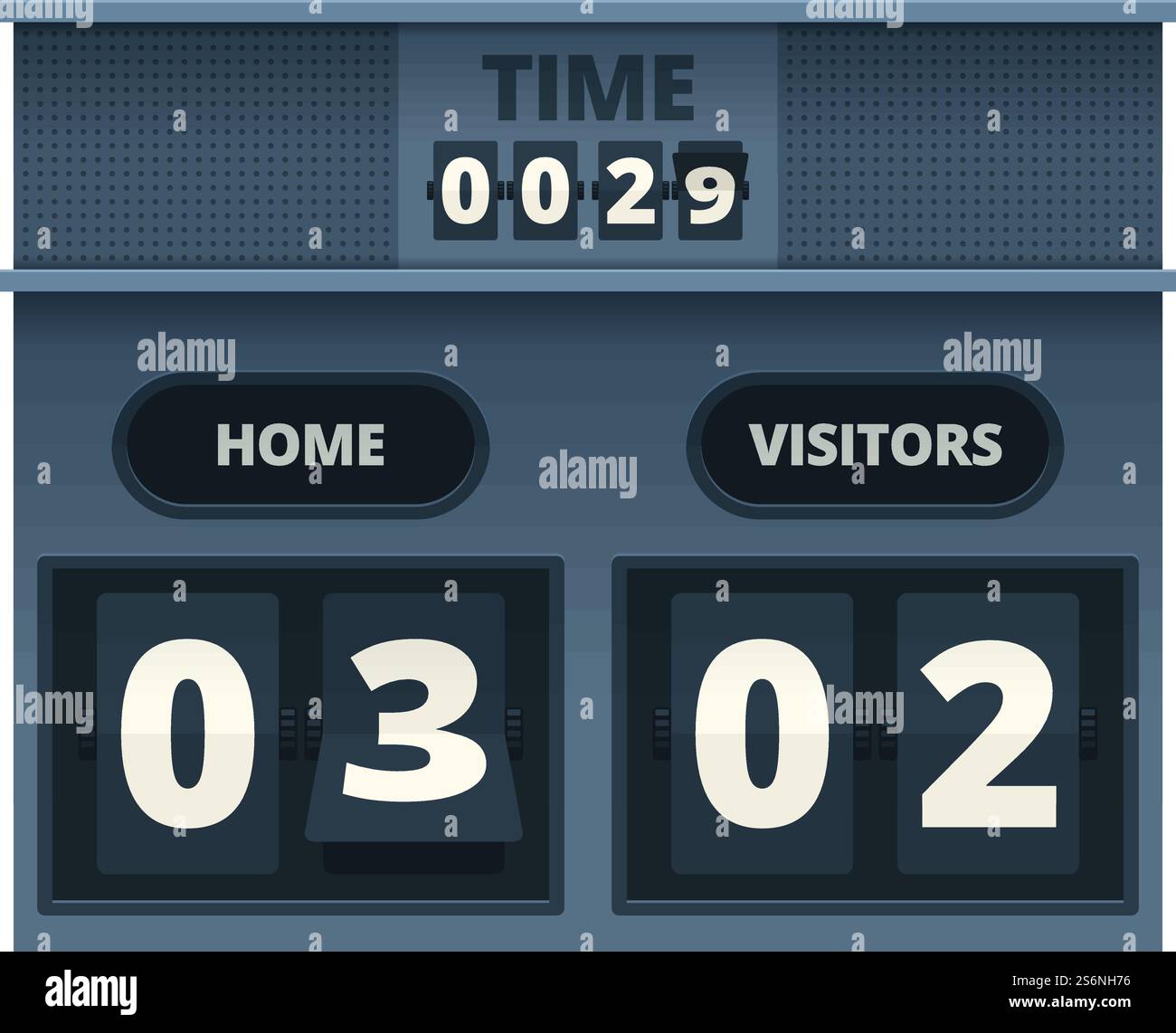 Scoreboard. Mechanical counter with flipping numbers soccer sport ...