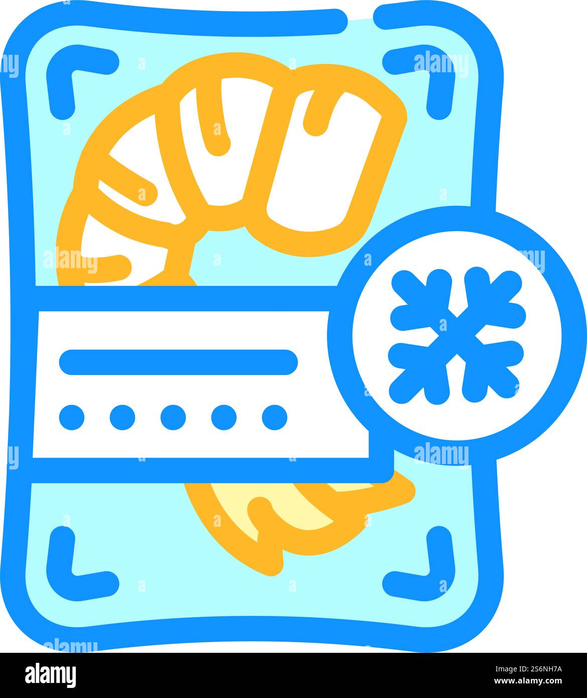 shrimp frozen seafood color icon vector. shrimp frozen seafood sign ...