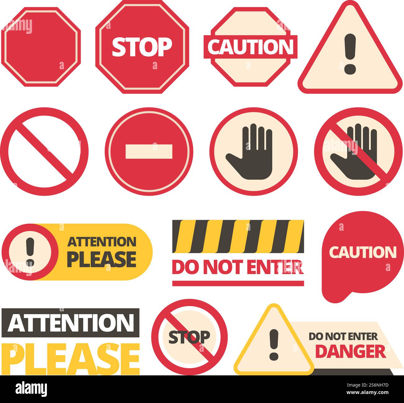 Attention signs. Stop walking and of route dont disturb help signals ...