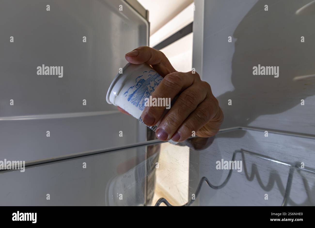 Food crisis, poverty and empty fridge, human hand looking for food in ...