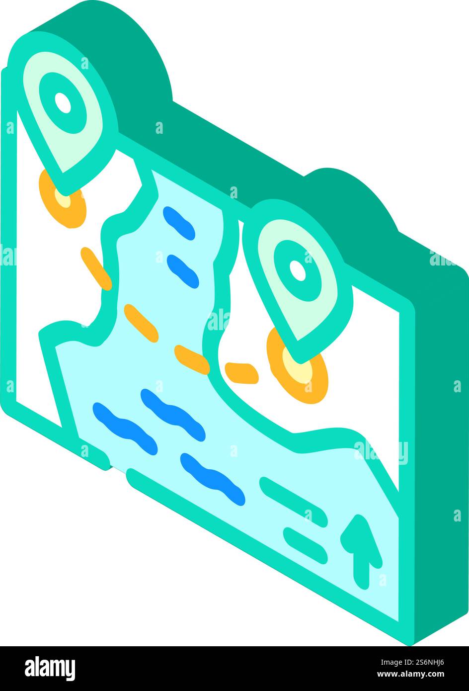map direction isometric icon vector. map direction sign. isolated ...
