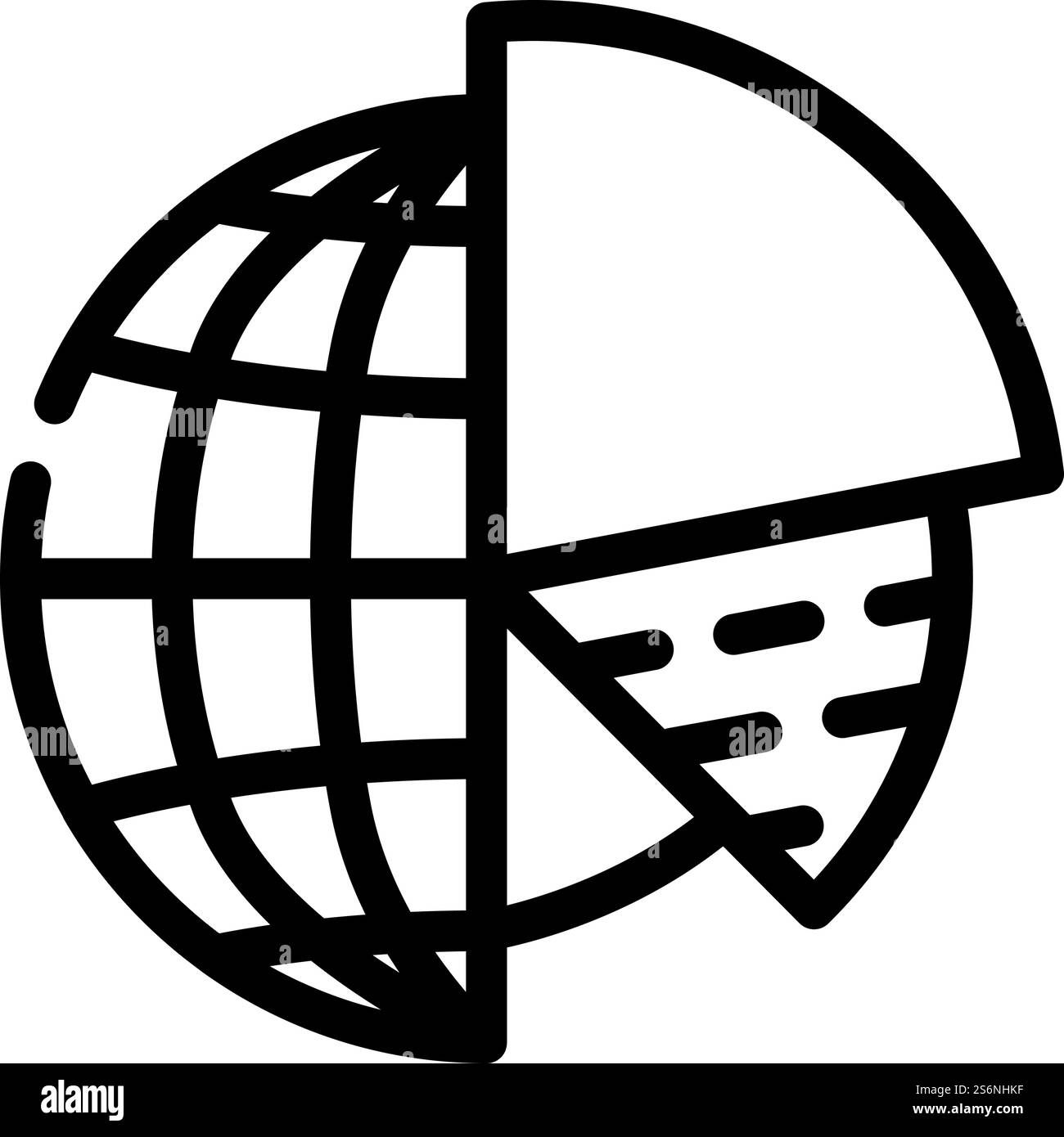 analytics globalization line icon vector. analytics globalization sign ...