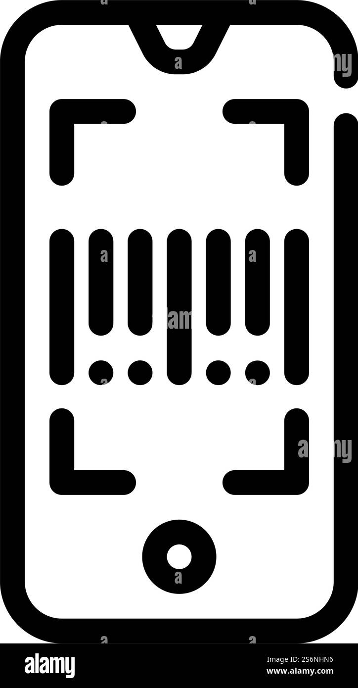 barcode scanner application line icon vector. barcode scanner ...