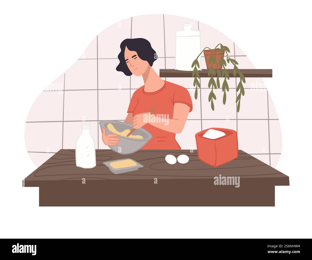 Mixing eggs milk Stock Vector Images - Alamy