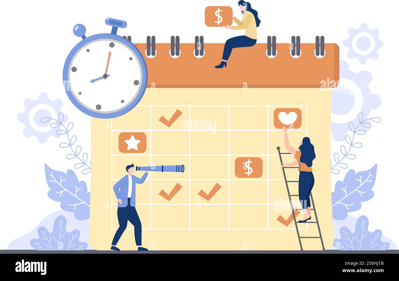 Planning Schedule or Time Management with Calendar Business Meeting ...