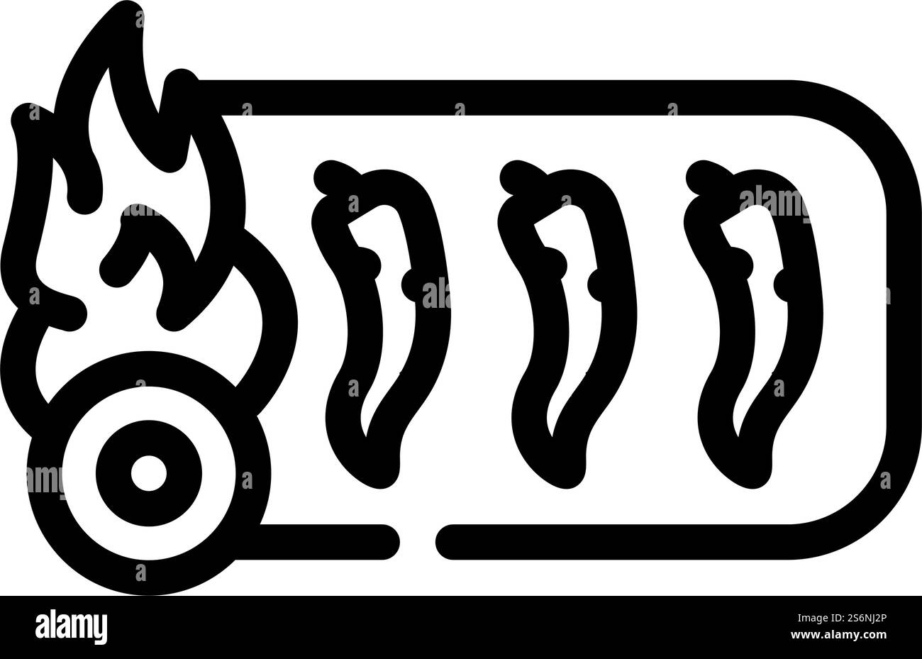 pepper spice label line icon vector. pepper spice label sign. isolated ...