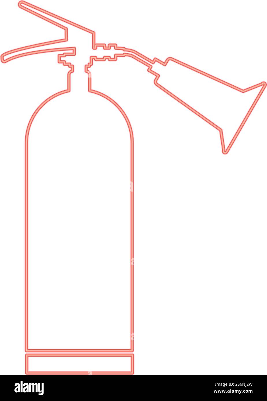 Neon fire extinguisher red color vector illustration flat style light ...