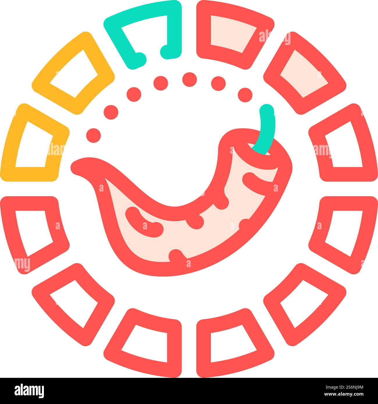 pepper spicy round scale color icon vector. pepper spicy round scale ...