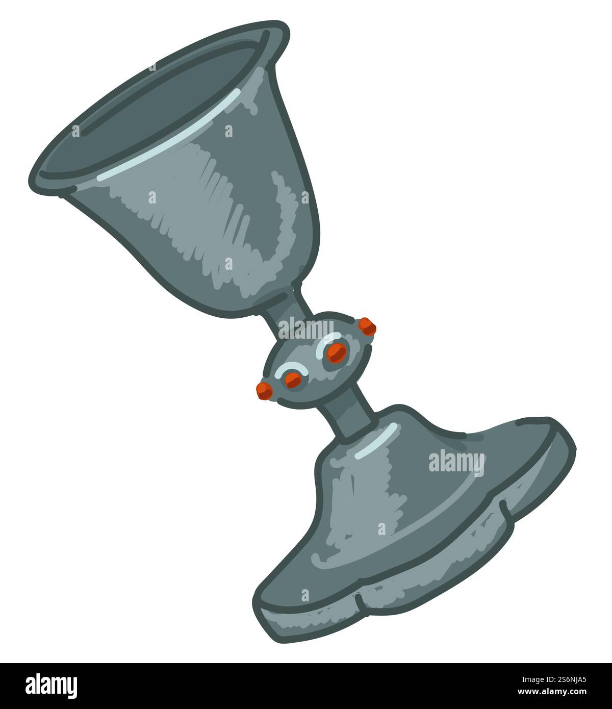 Ancient antique silver goblet with handle decorated with gemstones ...