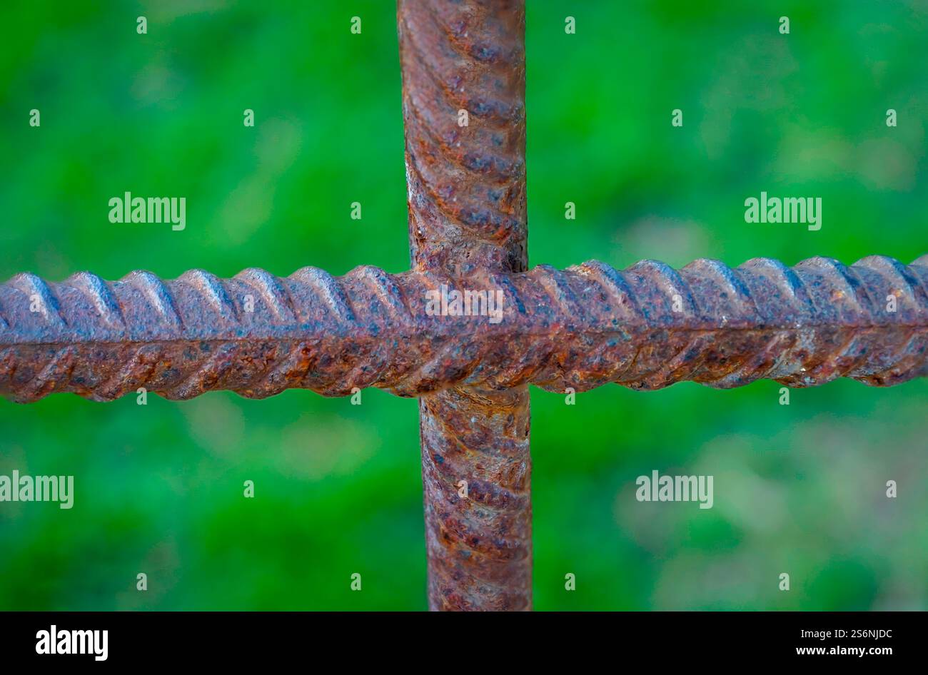 A cross made of two reinforcing bars. Reinforcing steel for ...
