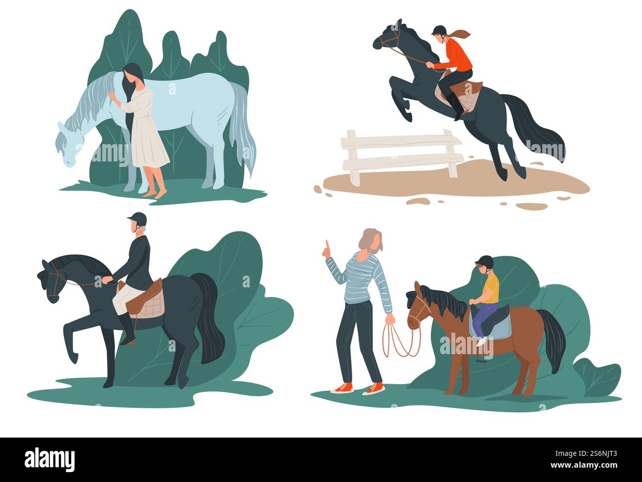 People on horse training Cut Out Stock Images & Pictures - Alamy