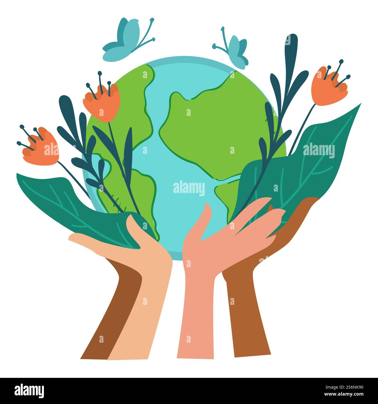 People caring for nature and planet earth ecosystem, hands holding ...