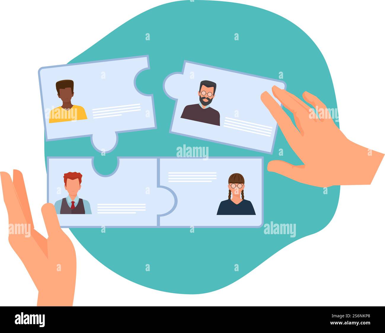 Business collaboration. New team forming, HR hires employees ...