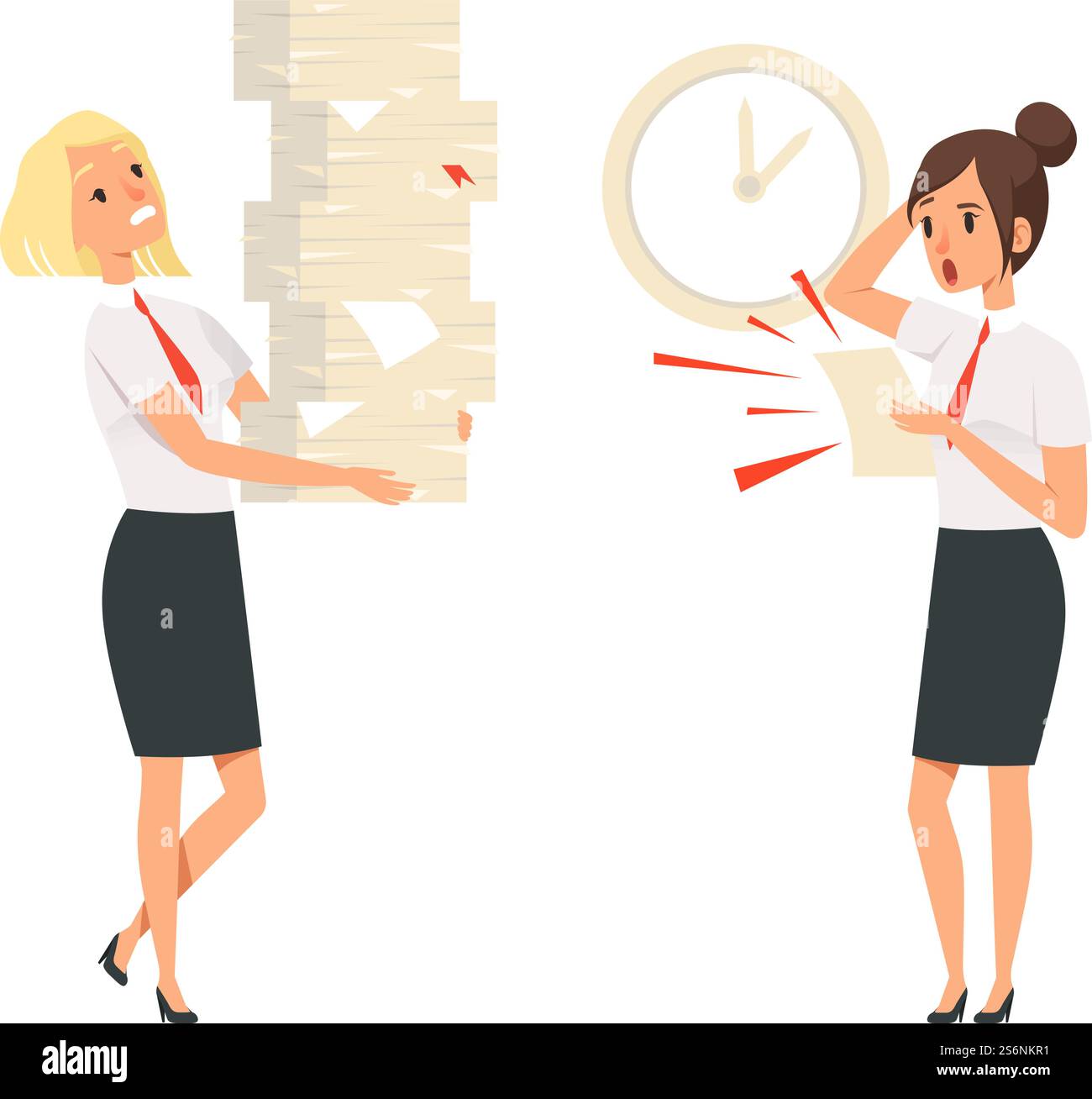 Office managers. Unfulfilled tasks, deadline time. Isolated girls in ...