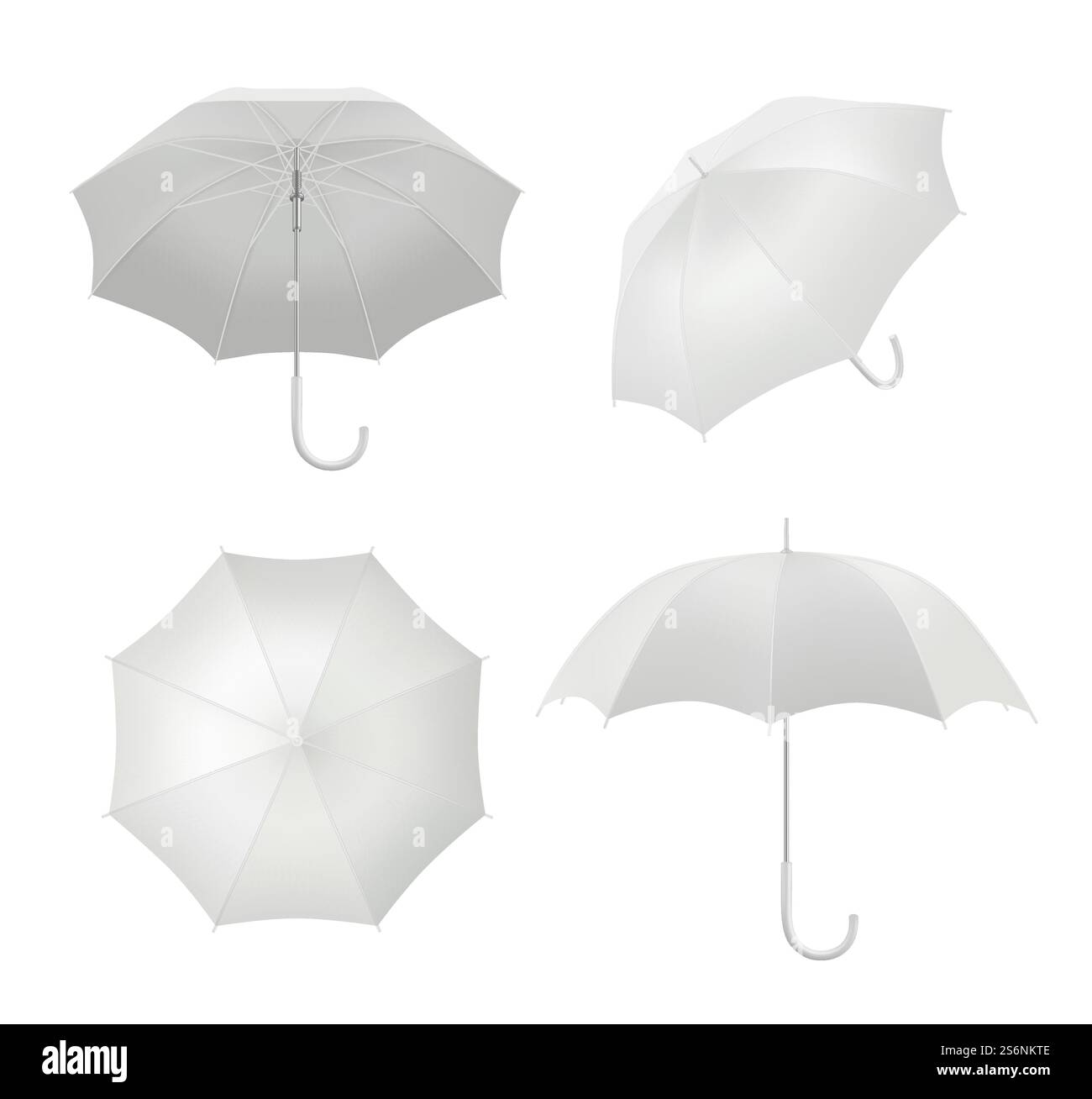 Realistic umbrellas. Rain protection symbol umbrella in various view ...