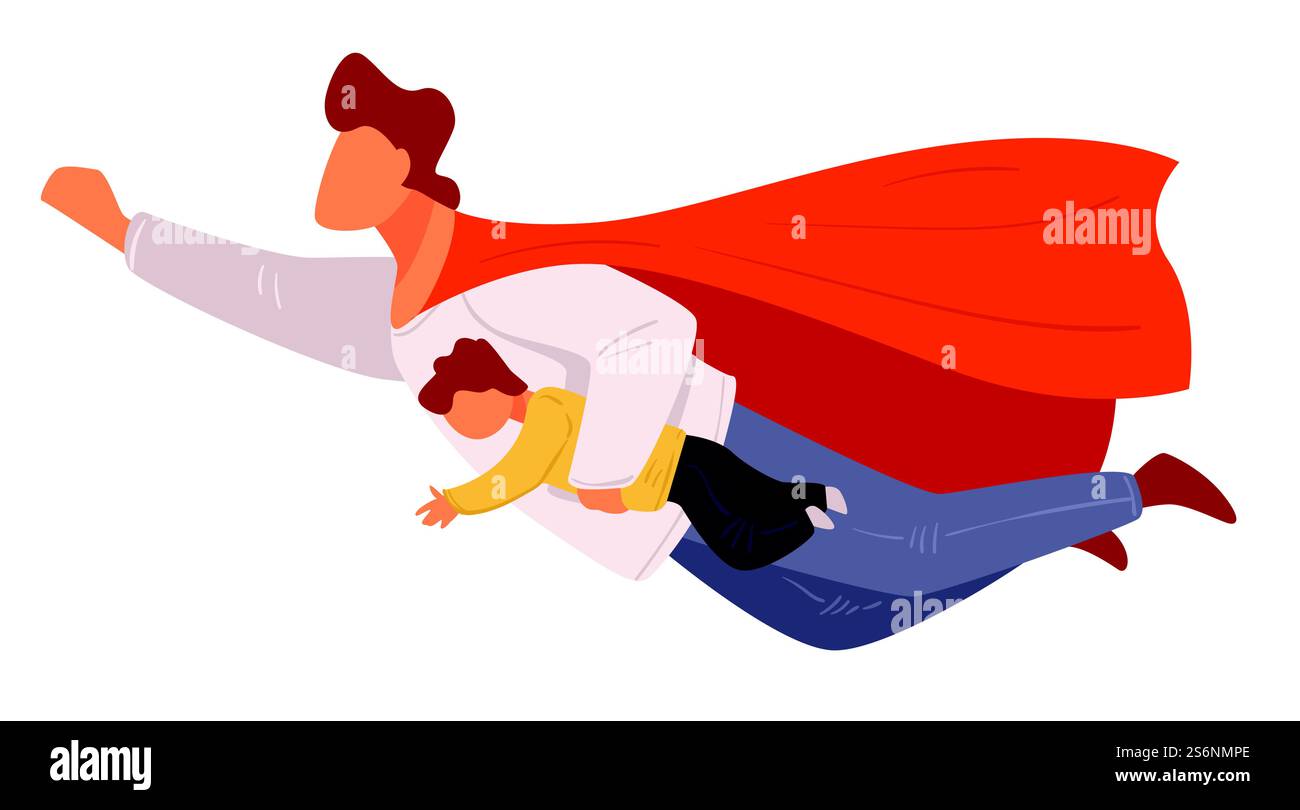 Father and son flying dad protecting hi-res stock photography and ...