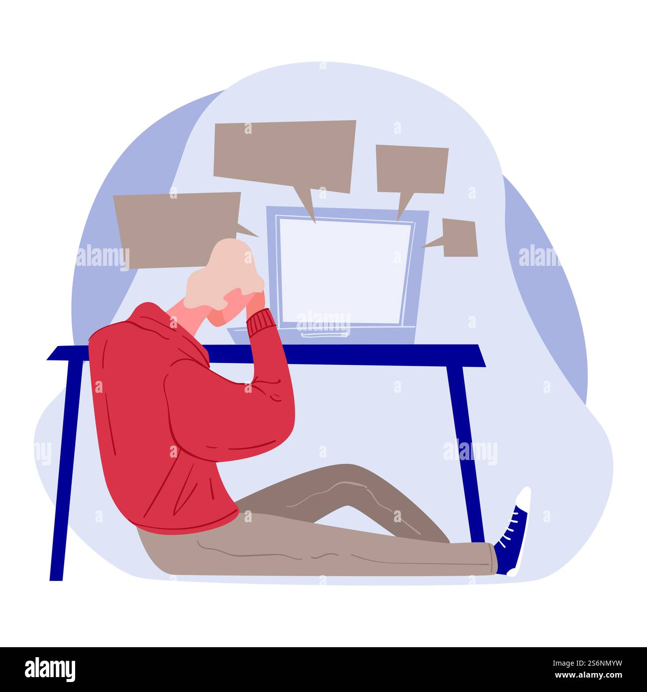 Troubled man sitting in Stock Vector Images - Alamy