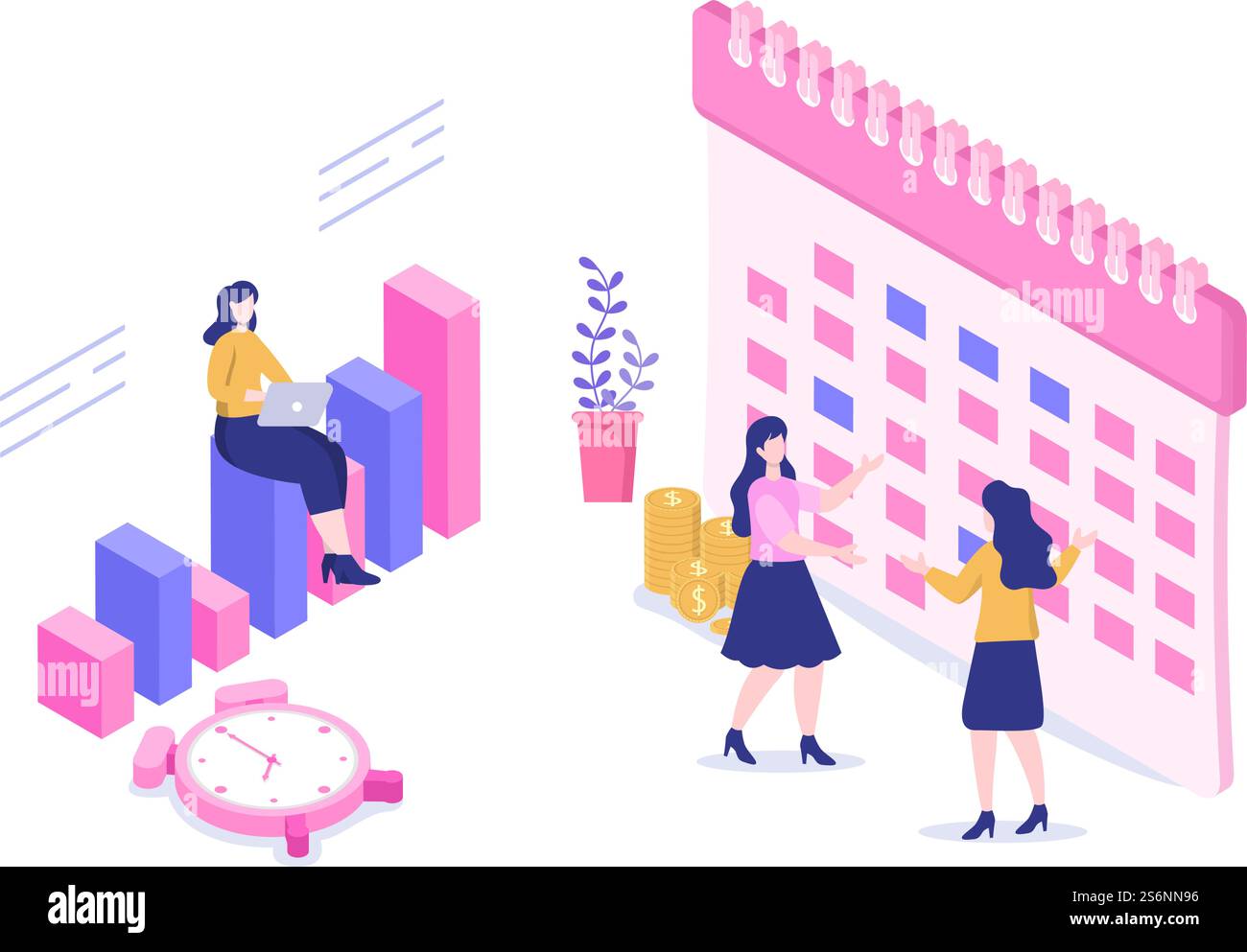 Planning Schedule or Time Management with Calendar Business Meeting ...