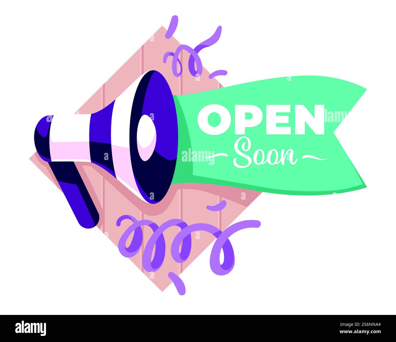 Shop or store opening, announcing new marketplace. Isolated promotional ...