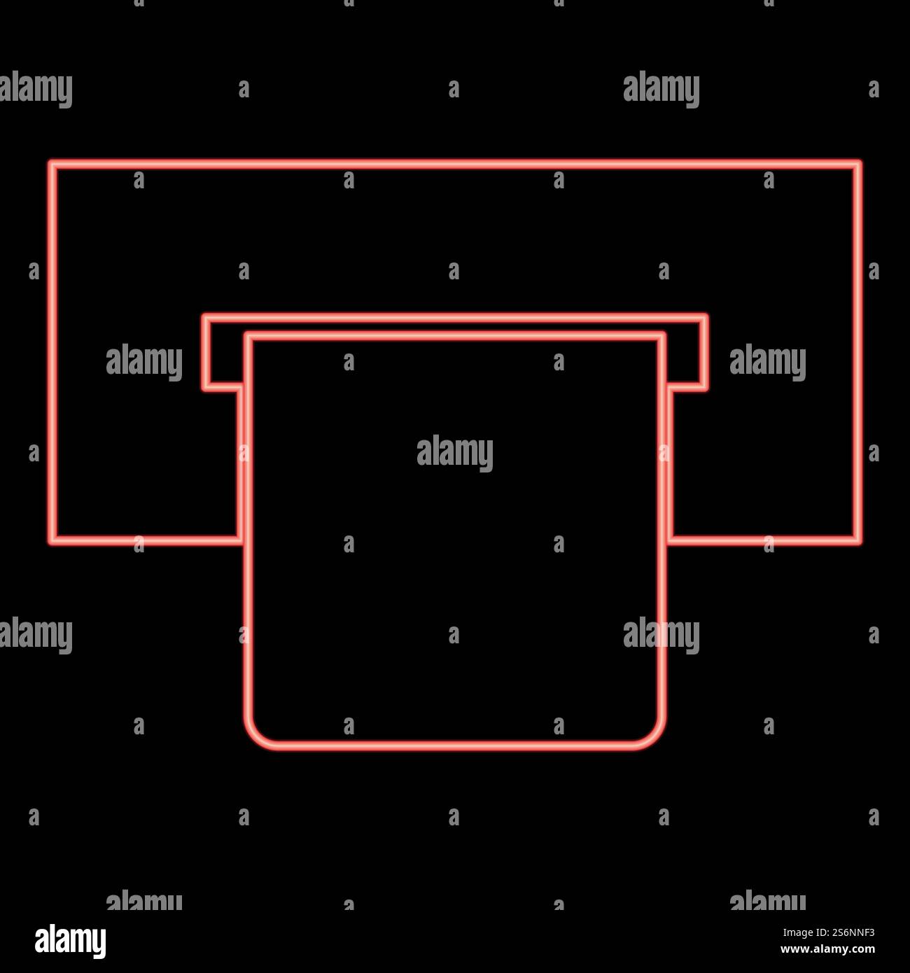 Neon atm card slot icon black color in circle outline vector ...