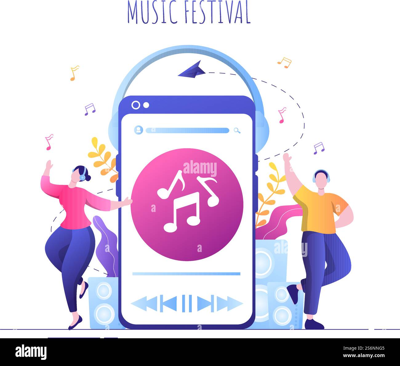 Music Festival Background Vector Illustration With Musical Instruments ...