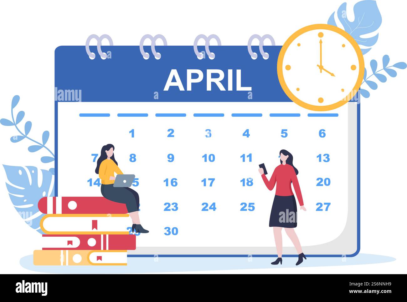 Calendar Background Vector Illustration With Circle Sign For Planning ...