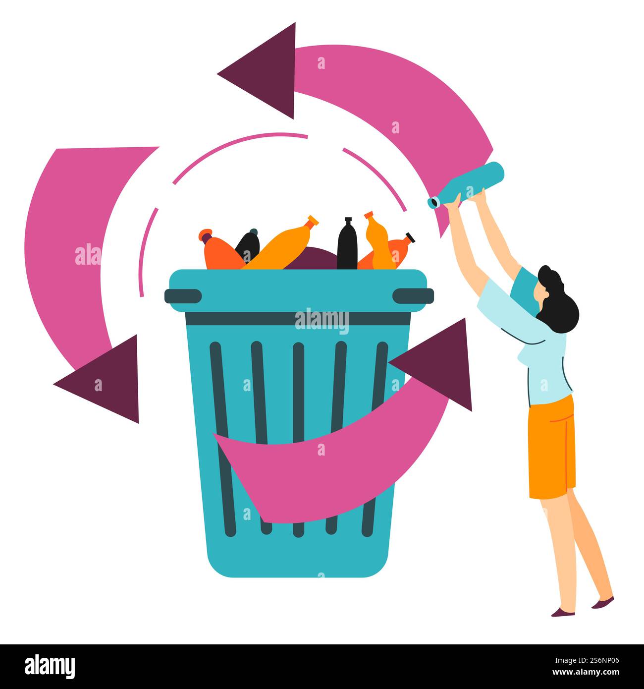 Recycling process for saving planet, ecological way of coping with ...