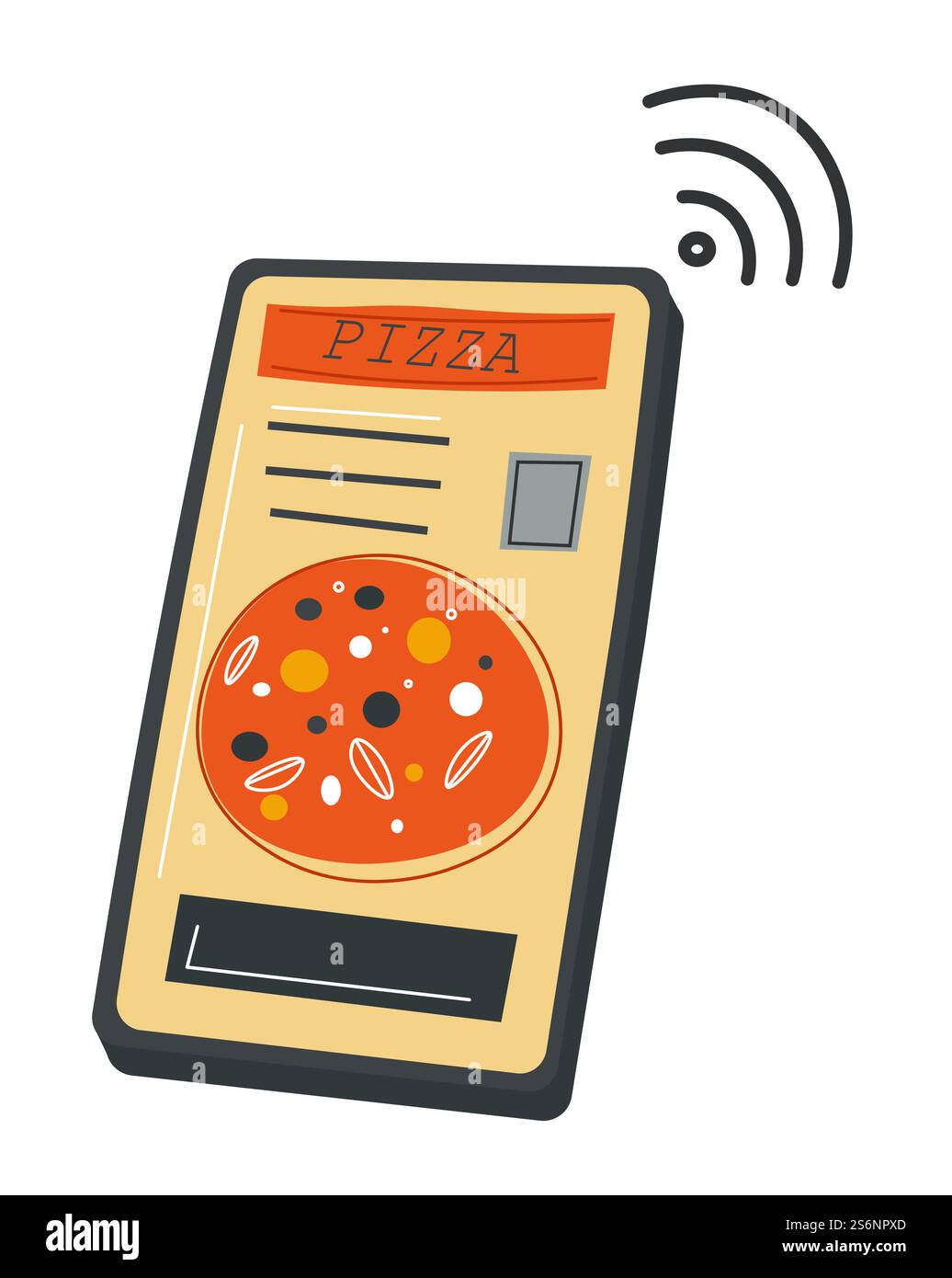 Phone application with pizza assortment, menu and prices. Ordering food ...