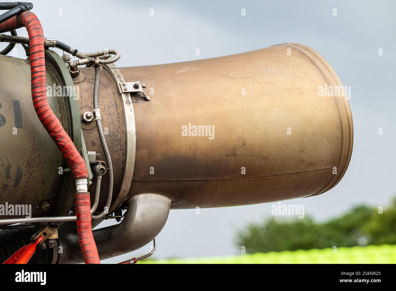 Engine exhaust of a helicopter turbine Stock Photo - Alamy