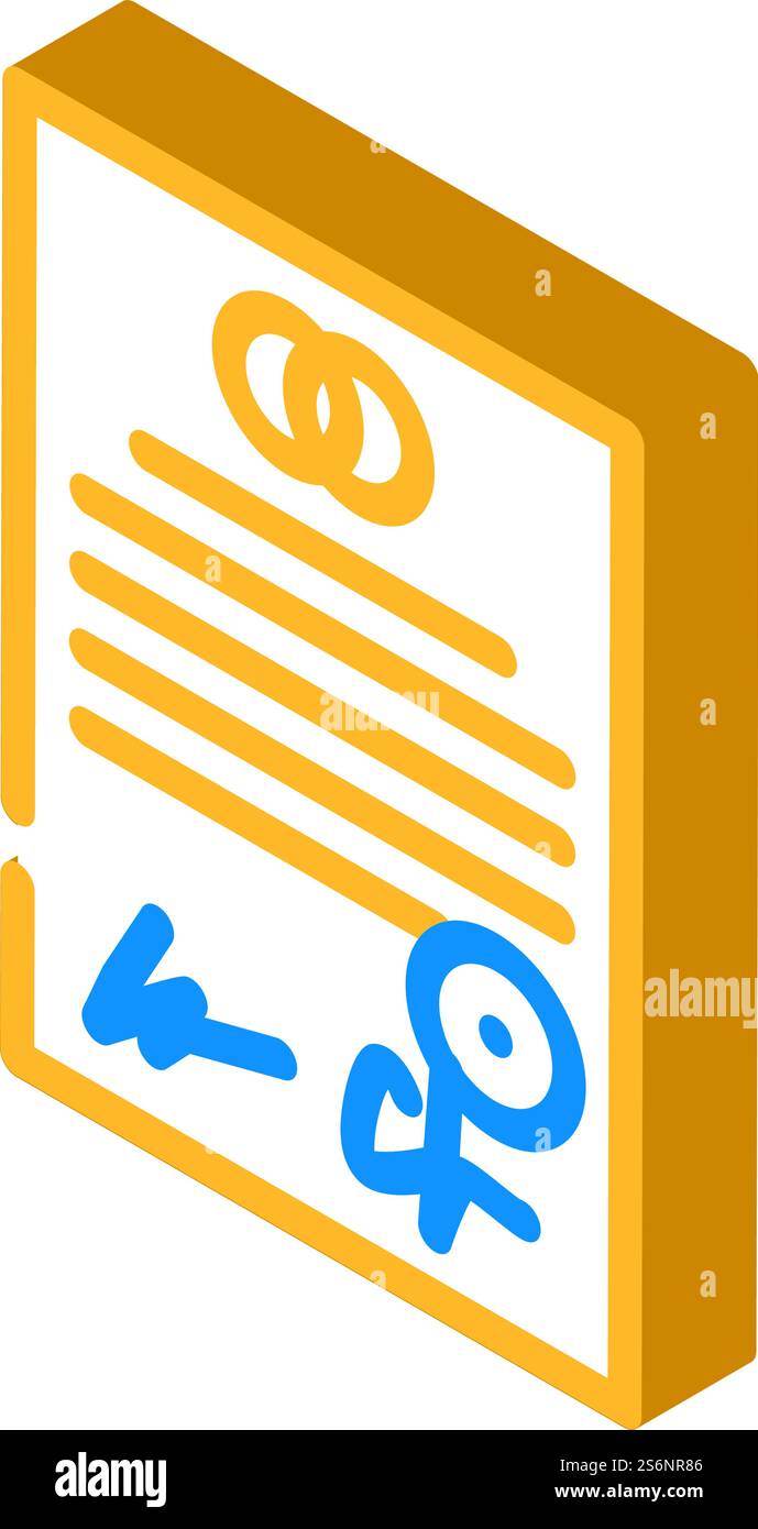 marriage document isometric icon vector. marriage document sign ...