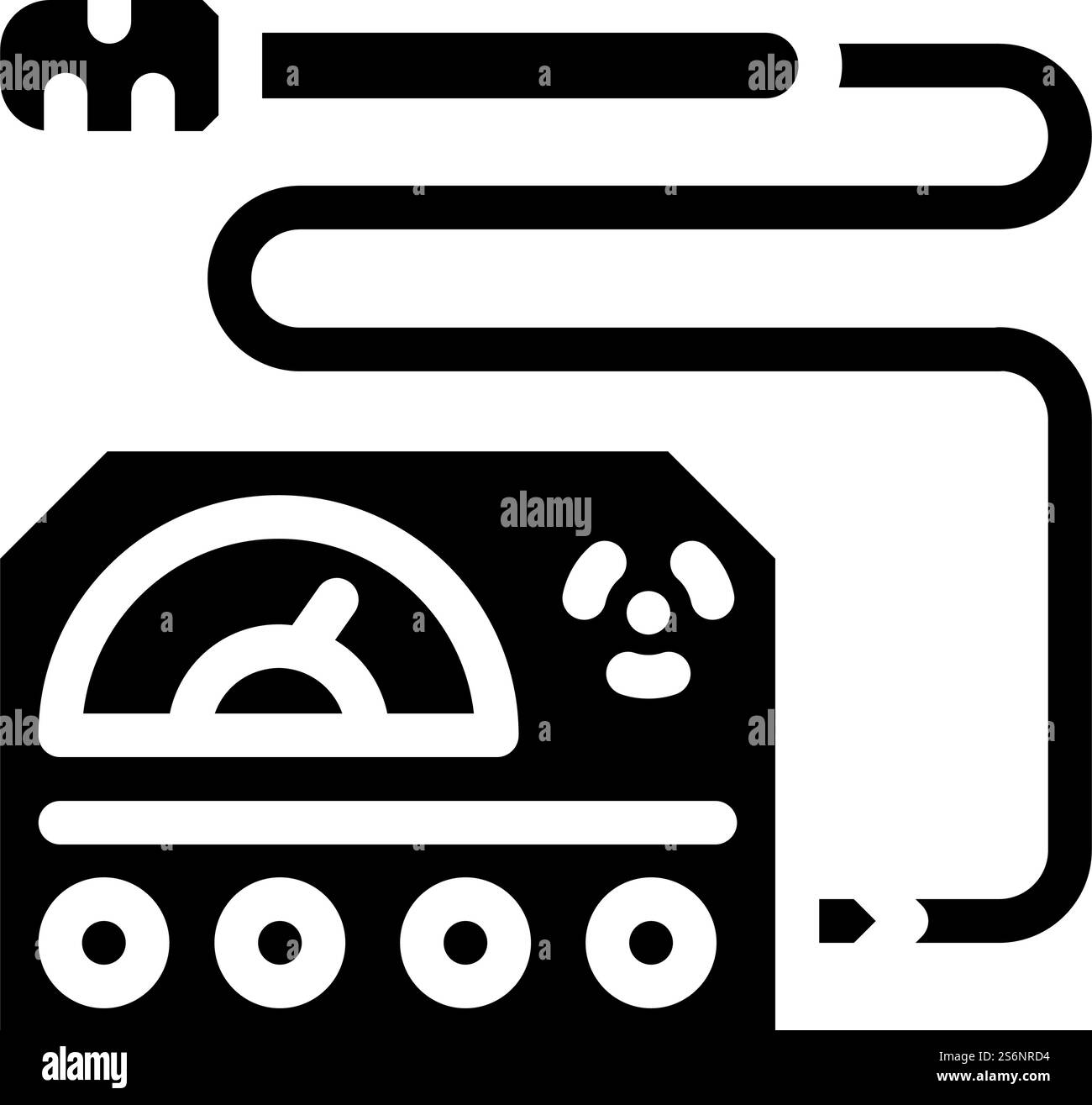 electromagnetic wave meter glyph icon vector. electromagnetic wave ...