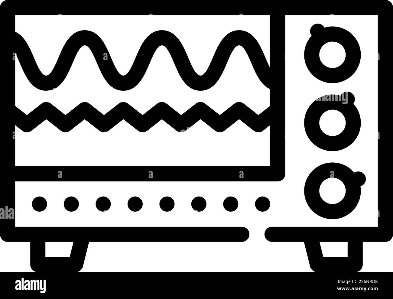 electromagnetic waves checking equipment line icon vector ...
