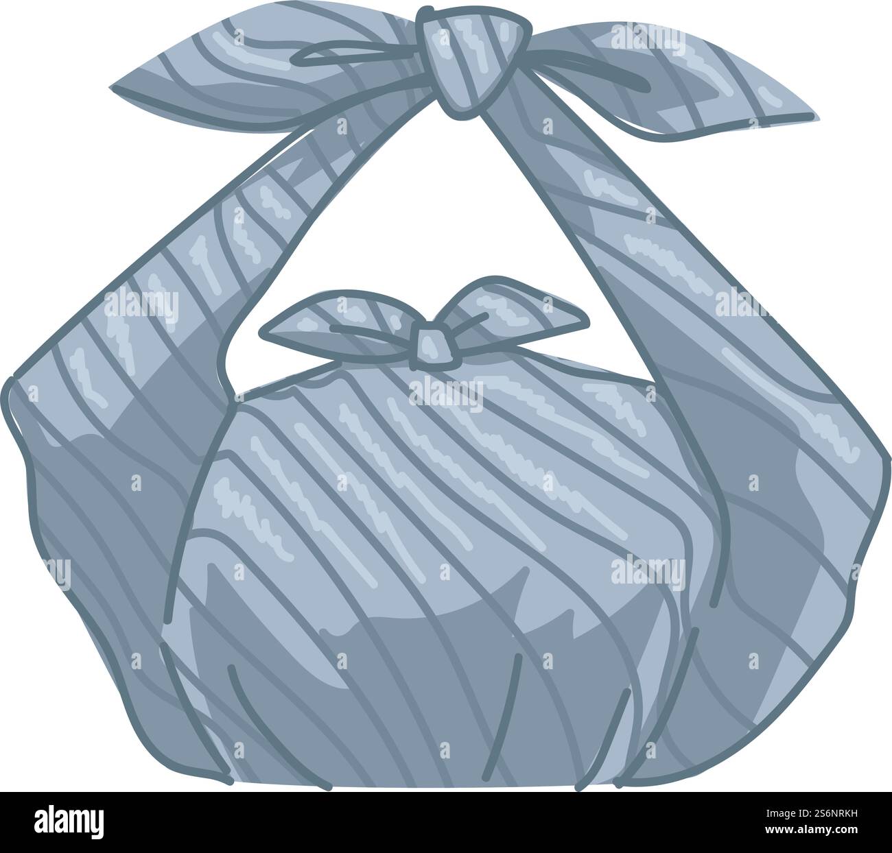 Traditional japanese packaging or bag with ties, isolated cloth used ...