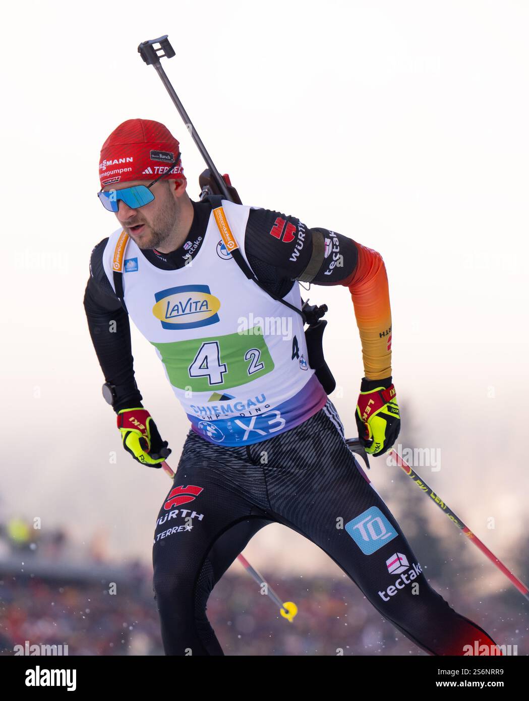 Ruhpolding, Germany. 17th Jan, 2025. Biathlon: World Cup, relay 4 x 7.5 ...
