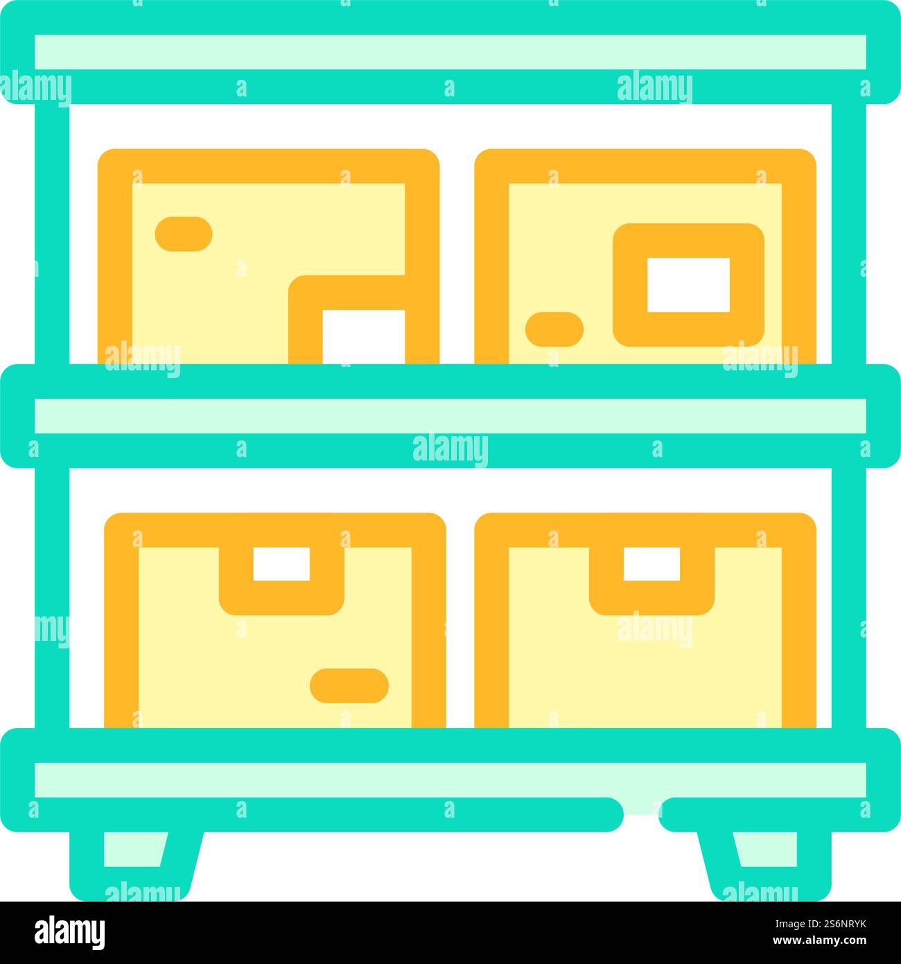 warehouse shelves color icon vector. warehouse shelves sign. isolated ...