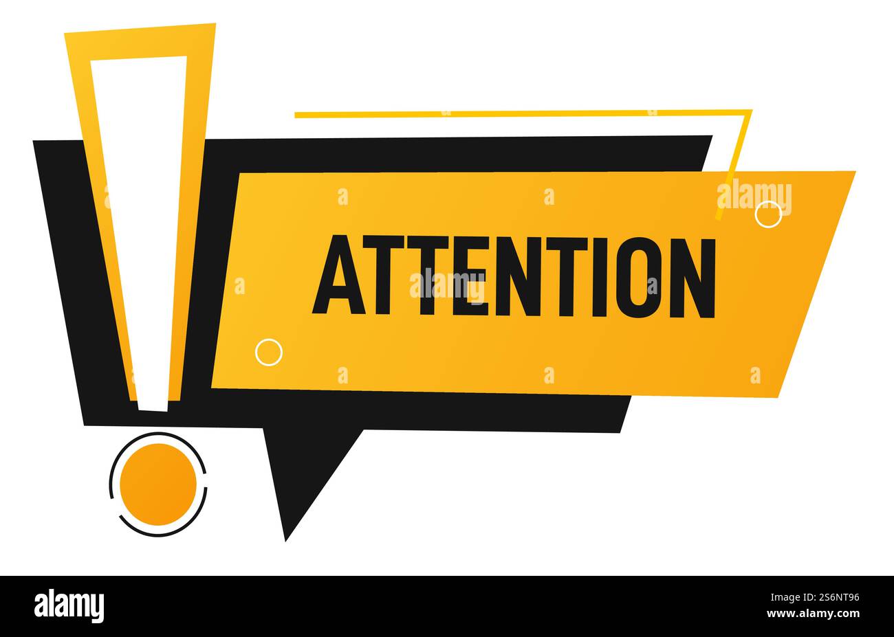 Banner with exclamation mark, attention and caution. Isolated ...