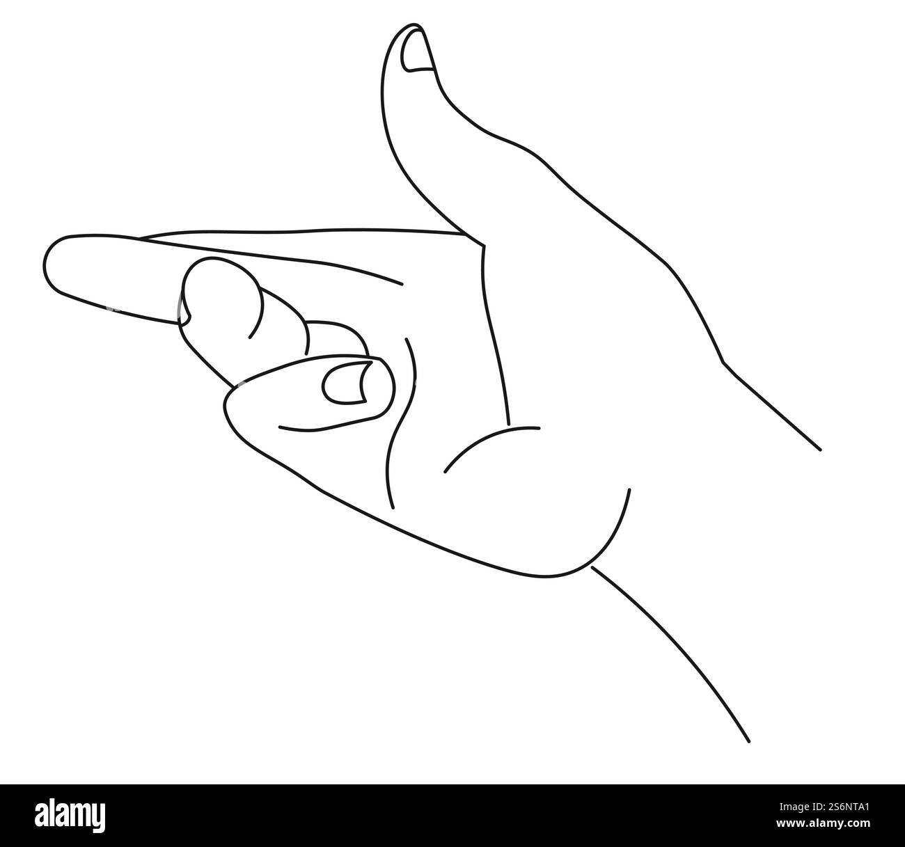 Elegant hand of male or female giving or taking sign, line art ...