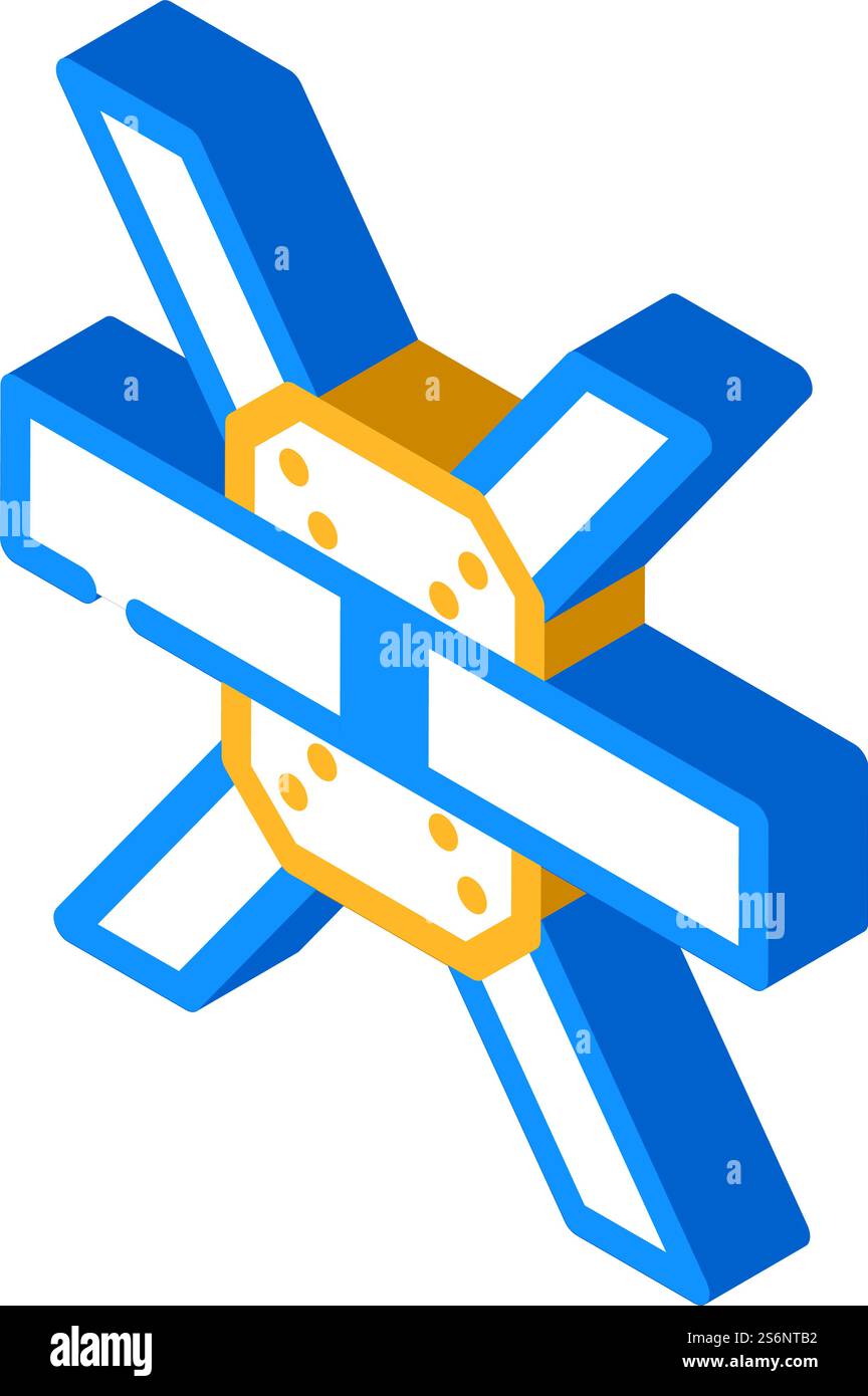 construction metallic part isometric icon vector. construction metallic ...